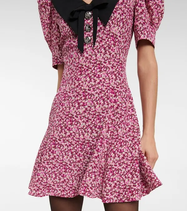 Alessandra Rich Floral Silk Minidress
