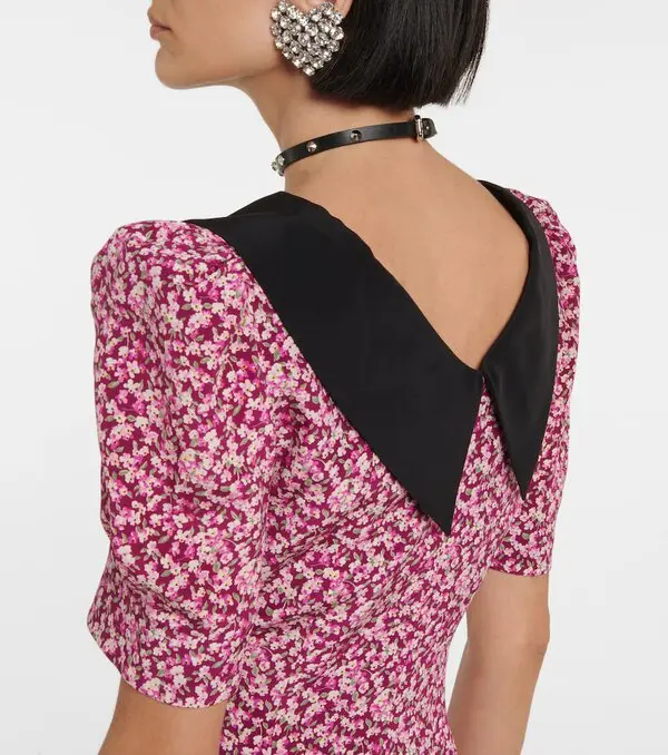 Alessandra Rich Floral Silk Minidress