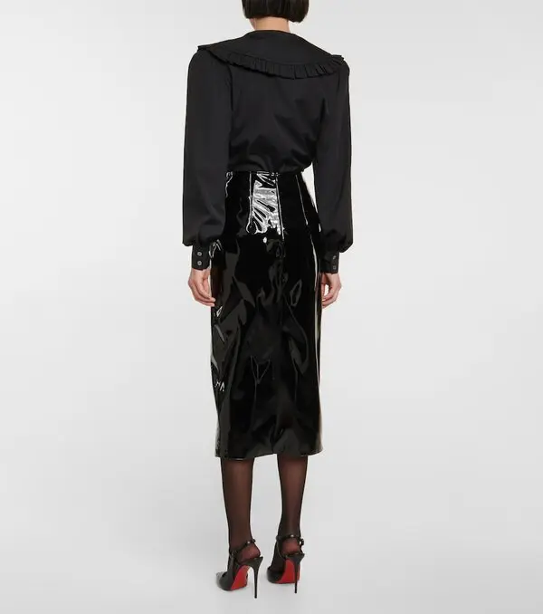 Alessandra Rich Vinyl Midi Skirt