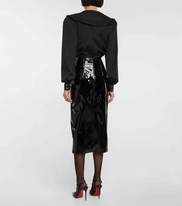 Alessandra Rich Vinyl Midi Skirt