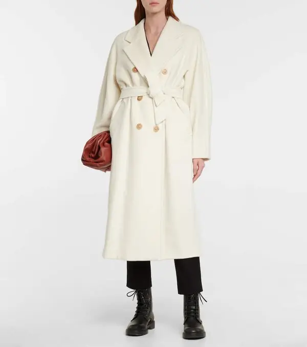 Max Mara Madame Wool And Cashmere Coat - White