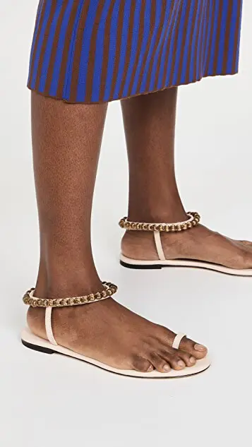 Tory Burch Capri Beaded Ankle Sandals