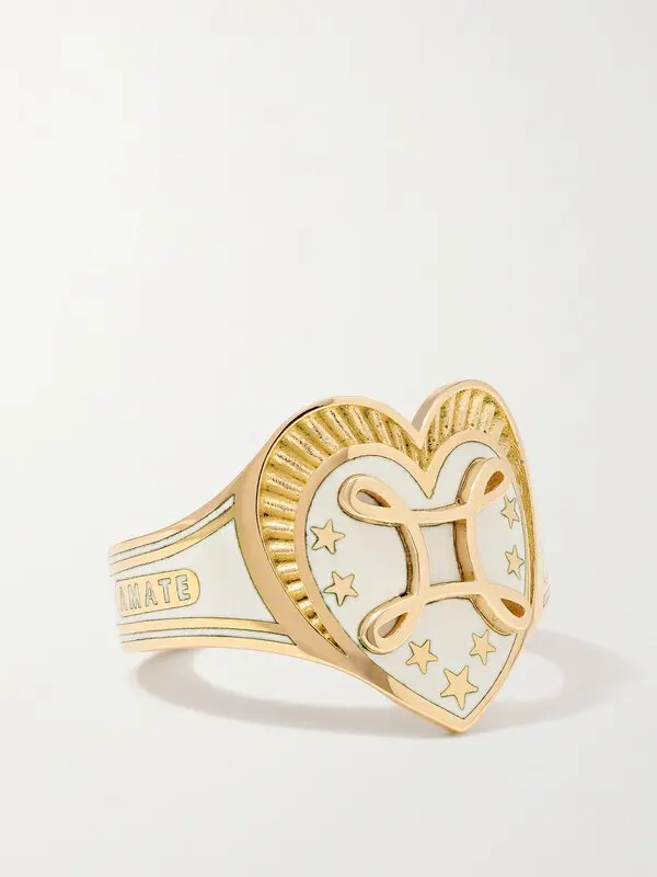FOUNDRAE True Love 18-karat Enamel Ring - Gold