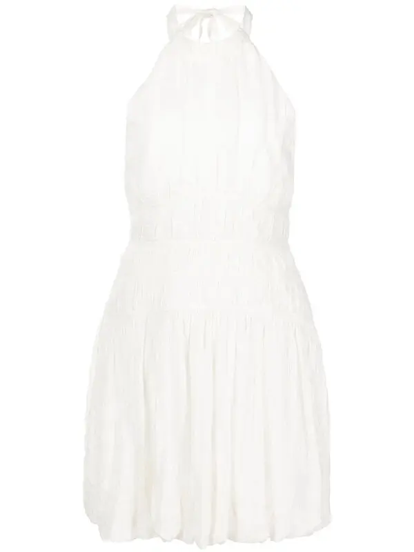Simkhai Halterneck Gathered Minidress