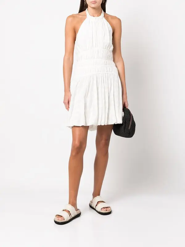 Simkhai Halterneck Gathered Minidress