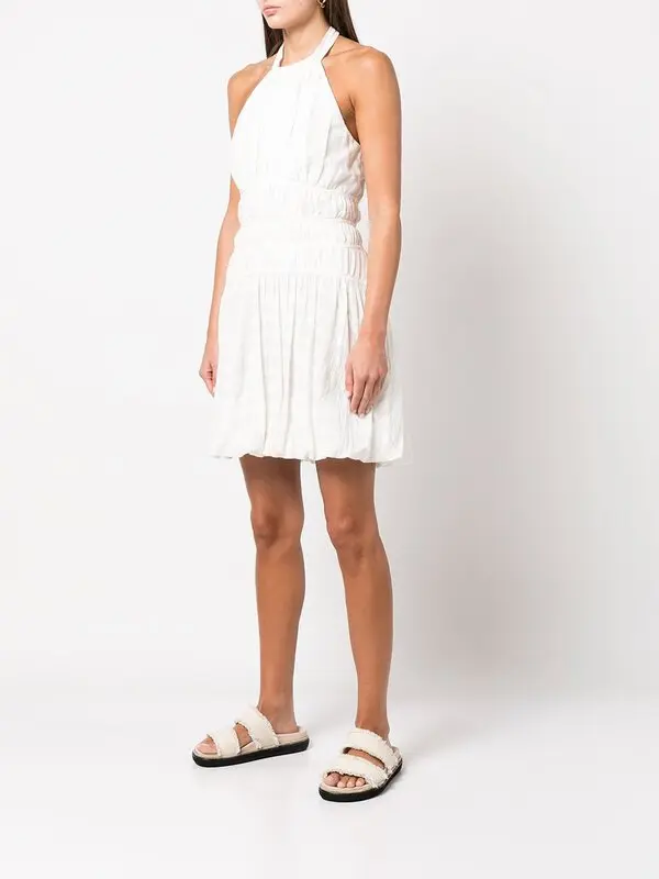 Simkhai Halterneck Gathered Minidress