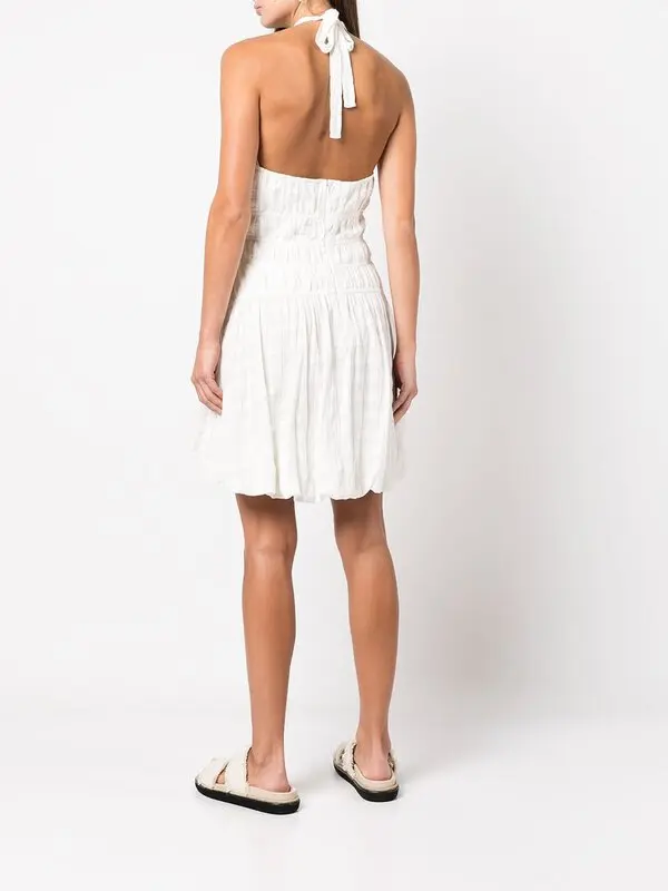 Simkhai Halterneck Gathered Minidress