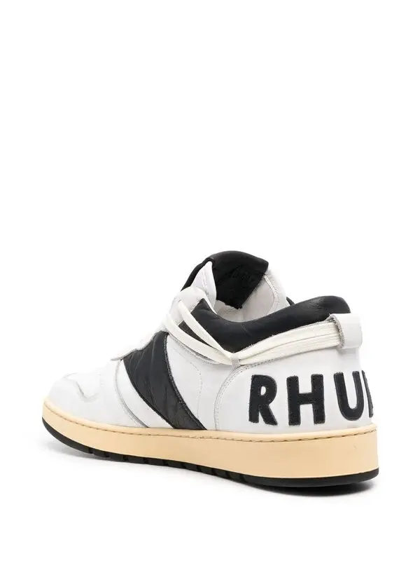 Rhude Logo-lettering Leather Sneakers