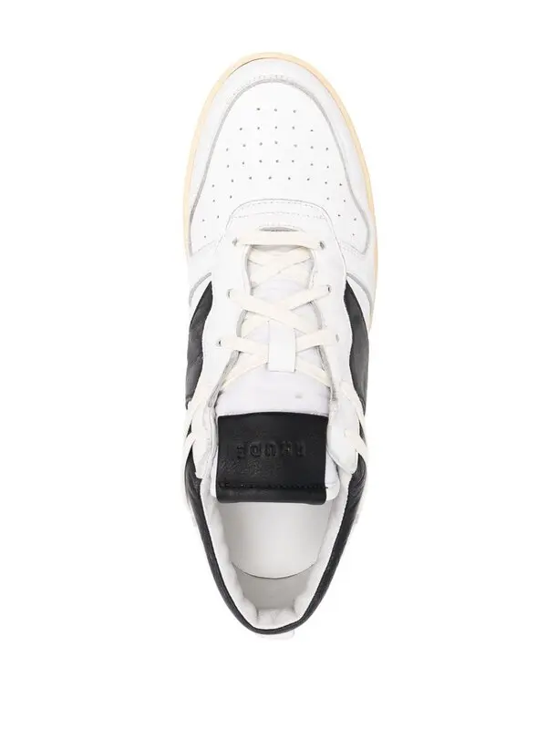 Rhude Logo-lettering Leather Sneakers