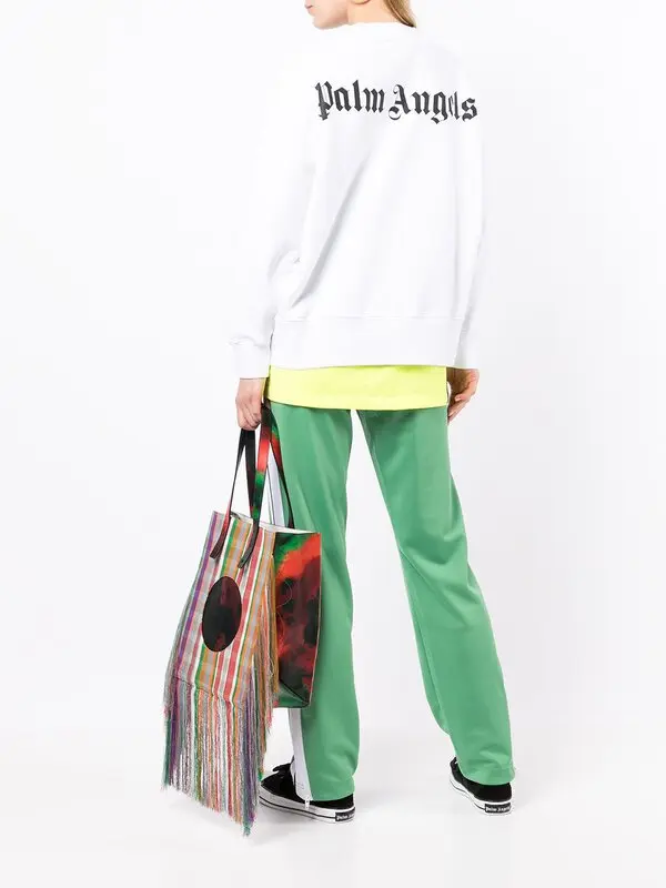 Palm Angels Logo Print Cotton Sweatshirt