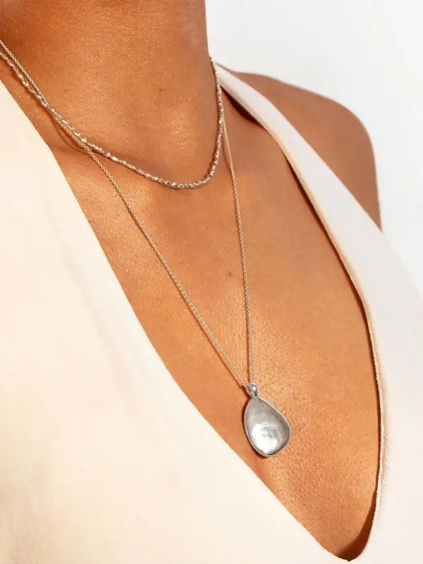 Monica Vinader Deia Pebble Locket - Silver