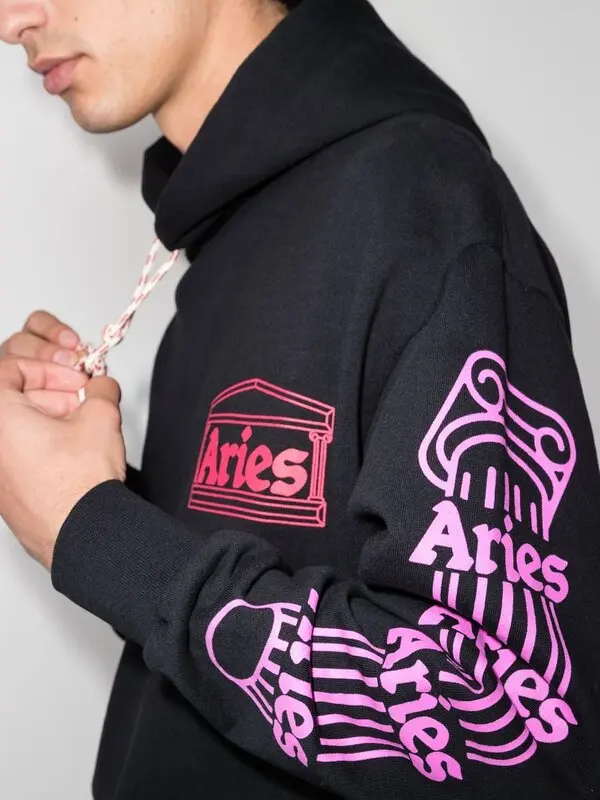 Aries Logo-print Drawstring Hoodie