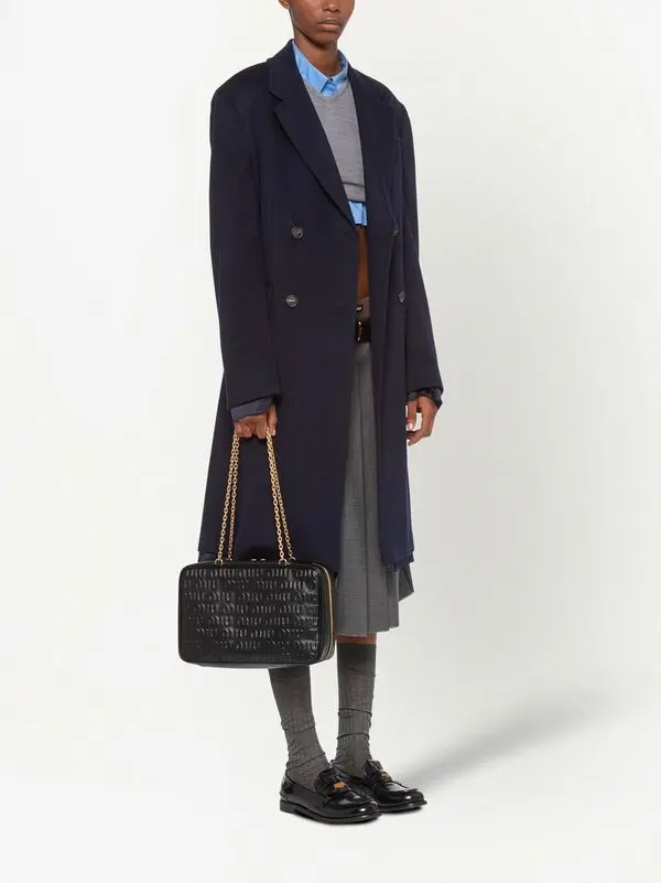Miu Miu Embossed Logo Leather Bag