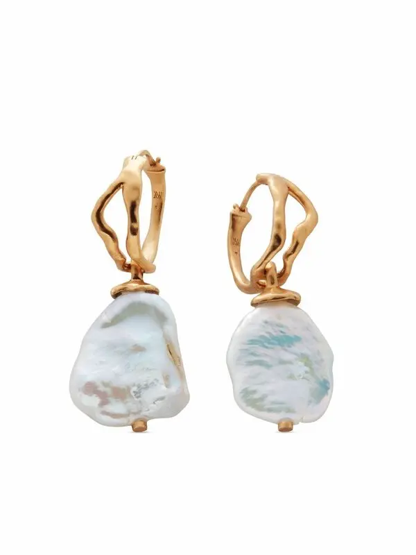 Monica Vinader Keshi Pearl Hoop Earrings - Gold