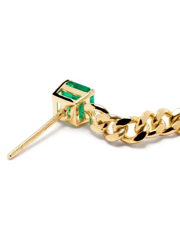 ANITA KO 18kt Yellow Emerald Cuban Link Stud Earring