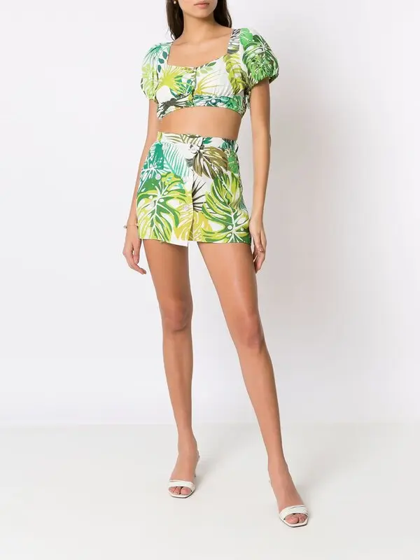 AMIR SLAMA Palm Leaf Print Mini Skirt