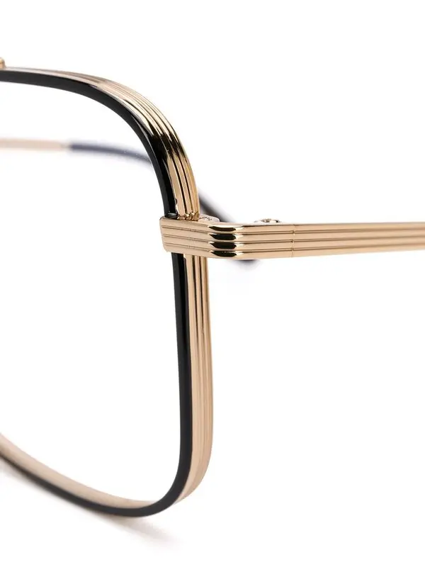 Victoria Beckham Grooved Square-frame Eyeglasses