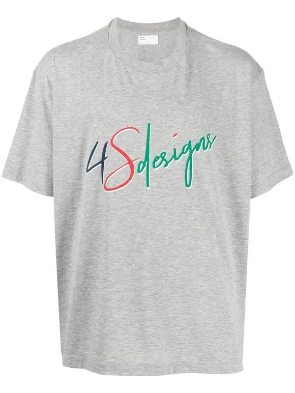 4SDESIGNS Logo-print Short-sleeve T-shirt - Grey