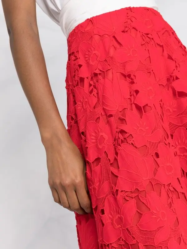 Valentino Garavani Floral-lace Midi Skirt