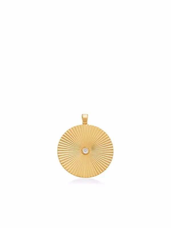 Monica Vinader Disco Round Diamond Pendant - Gold