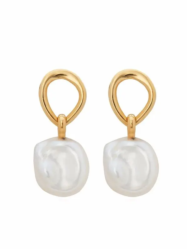 Monica Vinader Nura Keshi Pearl Drop Earrings - Gold