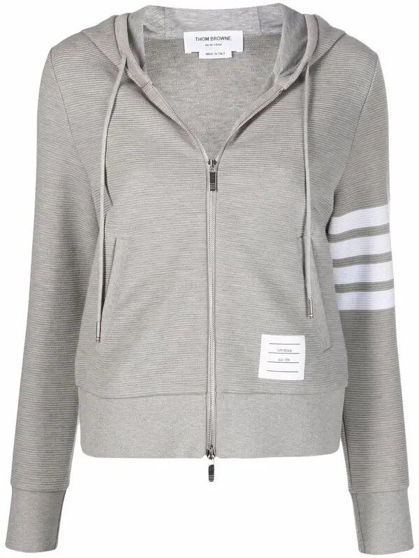 Thom Browne 4-bar Stripe Hoodie - Grey