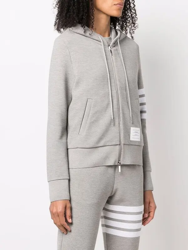 Thom Browne 4-bar Stripe Hoodie - Grey