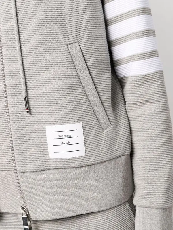 Thom Browne 4-bar Stripe Hoodie - Grey