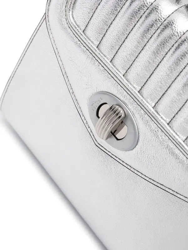 DELAGE Freda Metallic Leather Tote Bag - Grey