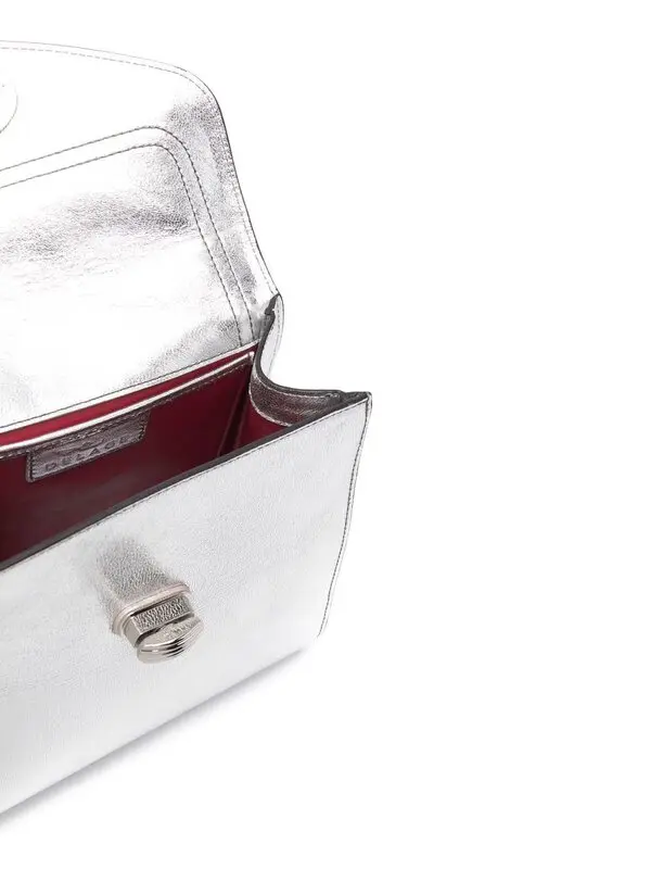 DELAGE Freda Metallic Leather Tote Bag - Grey