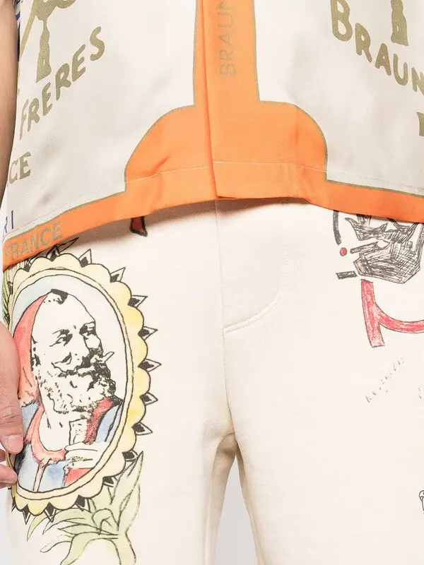 Amiri Printed Jersey Fleece Shorts