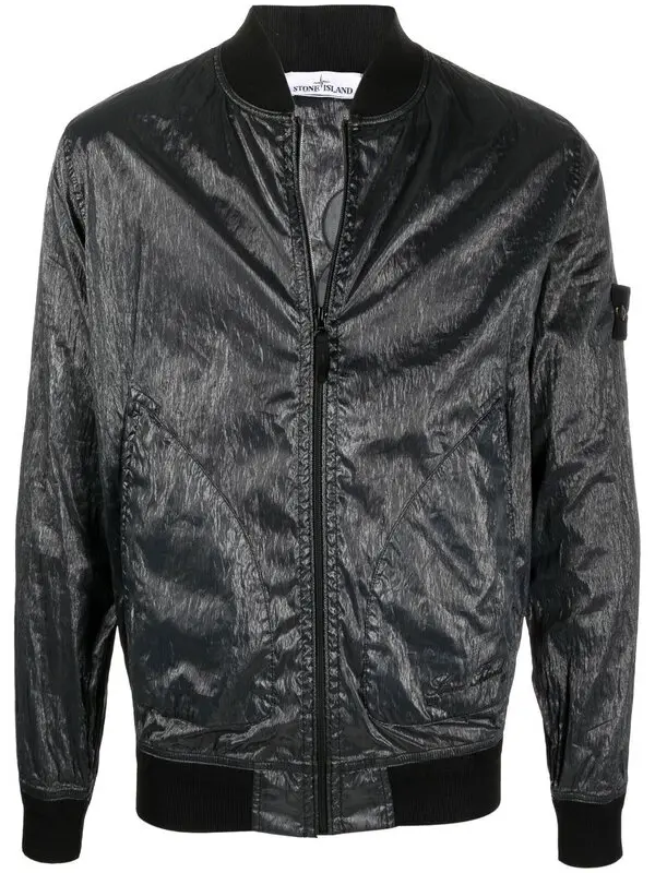 Stone Island Logo-patch Bomber Jacket - Black