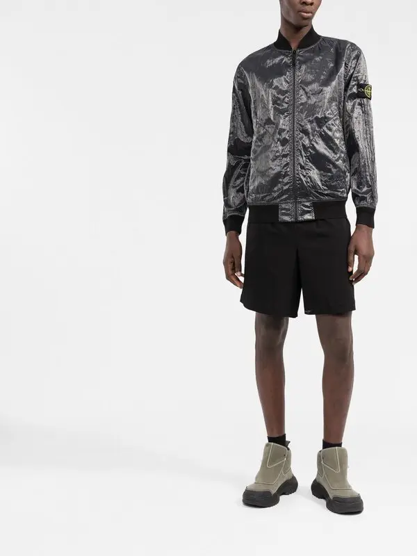 Stone Island Logo-patch Bomber Jacket - Black