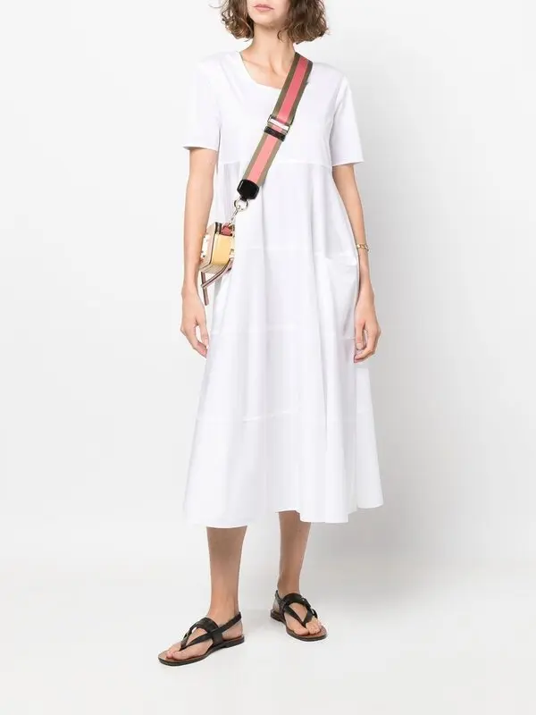 BLANCA VITA Tiered Short-sleeve Dress