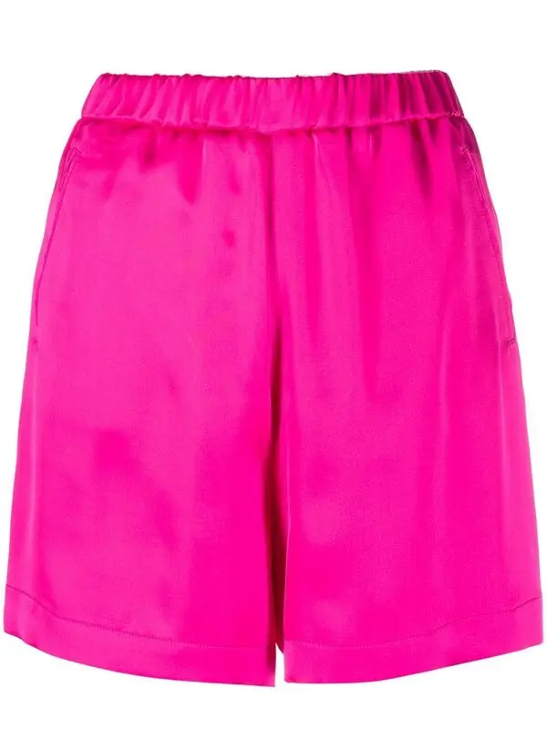 BLANCA VITA High-waisted Satin Shorts - Pink