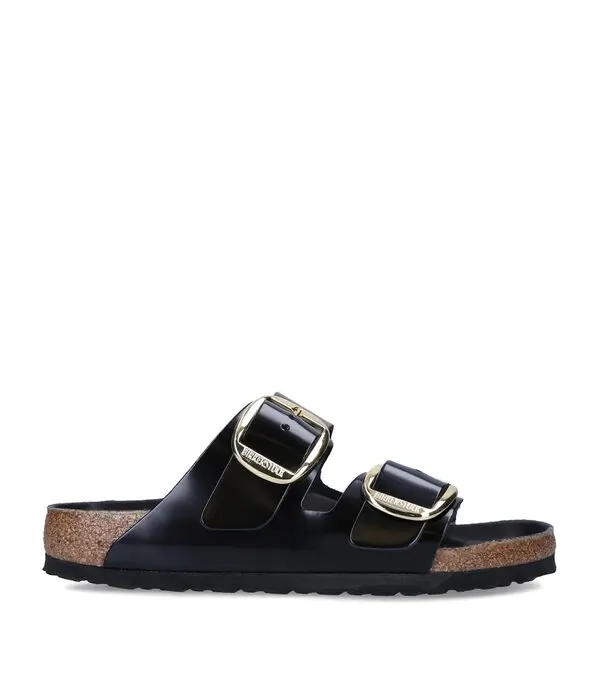 BIRKENSTOCK Leather Arizona Big Buckle Sandals - Black