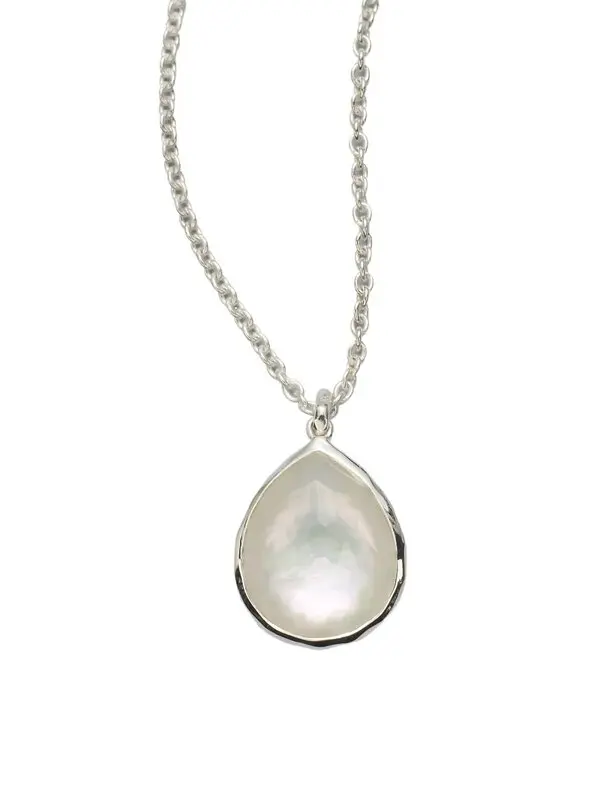 Ippolita Wonderland Mother-of-pearl, Clear Quartz & Sterling Mini Teadrop Doublet Pendant Necklace - Silver