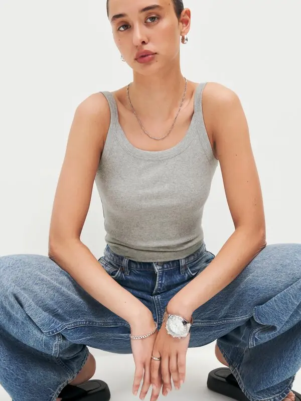 REFORMATION Calie Tank Top - Grey