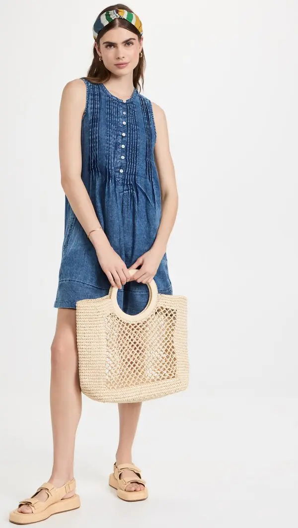 Faherty Brand Isha Denim Dress In Indigo - 40% Off | Editorialist