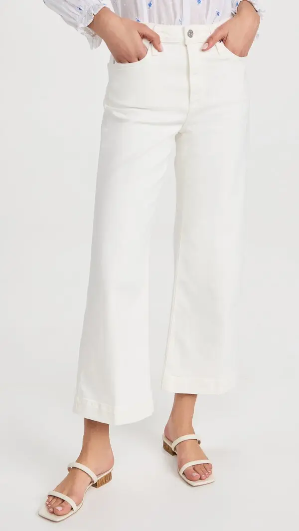 Paige Vanessa Wide Leg Jeans - Light Ecru