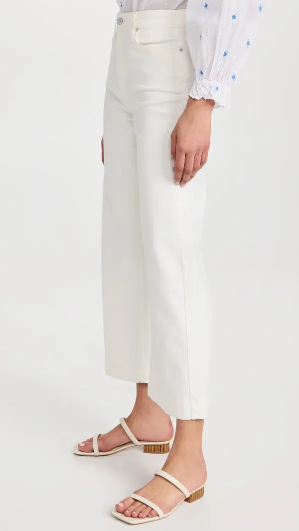 Paige Vanessa Wide Leg Jeans - Light Ecru