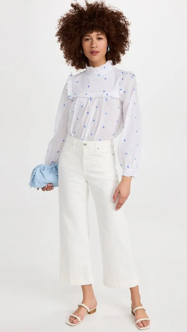 Paige Vanessa Wide Leg Jeans - Light Ecru