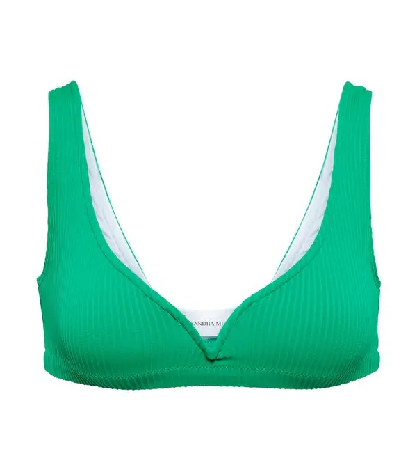 ALEXANDRA MIRO Kamala Ribbed Bikini Top - Green