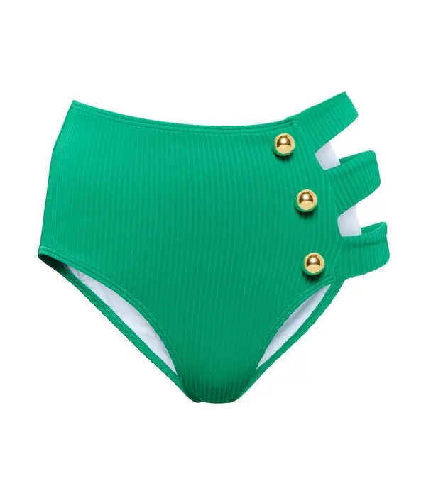 ALEXANDRA MIRO Della Cutout Bikini Bottom - Green