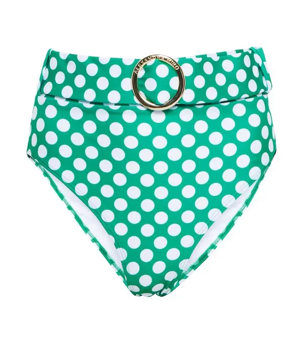 ALEXANDRA MIRO Ursula Polka-dot Bikini Bottom - Green