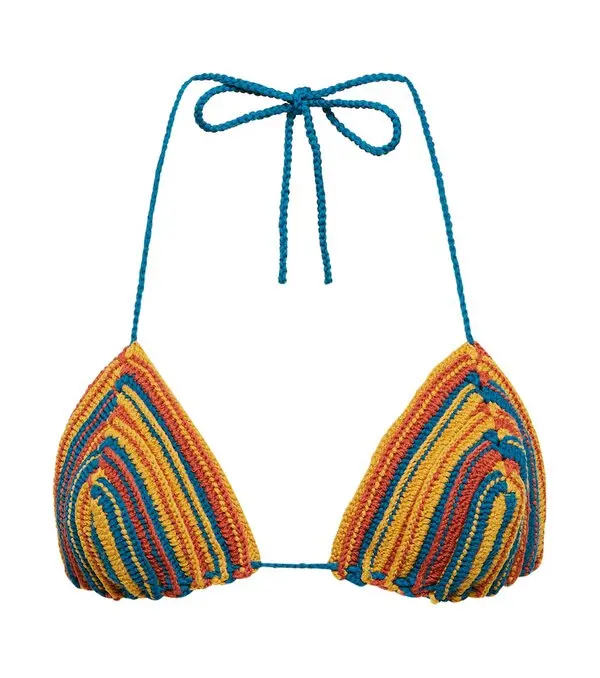 TROPIC OF C Praia Crochet Bikini Top - Multicoloured
