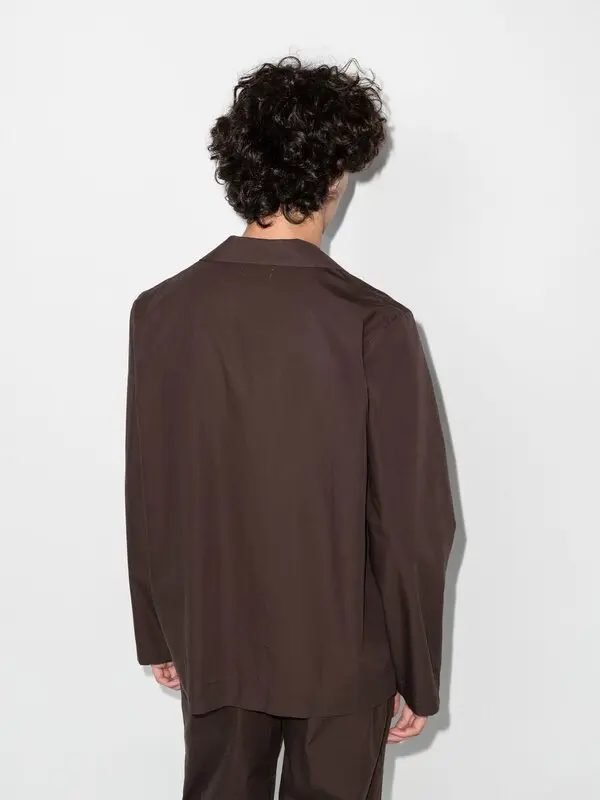 TEKLA Long-sleeve Pyjama Shirt - Brown
