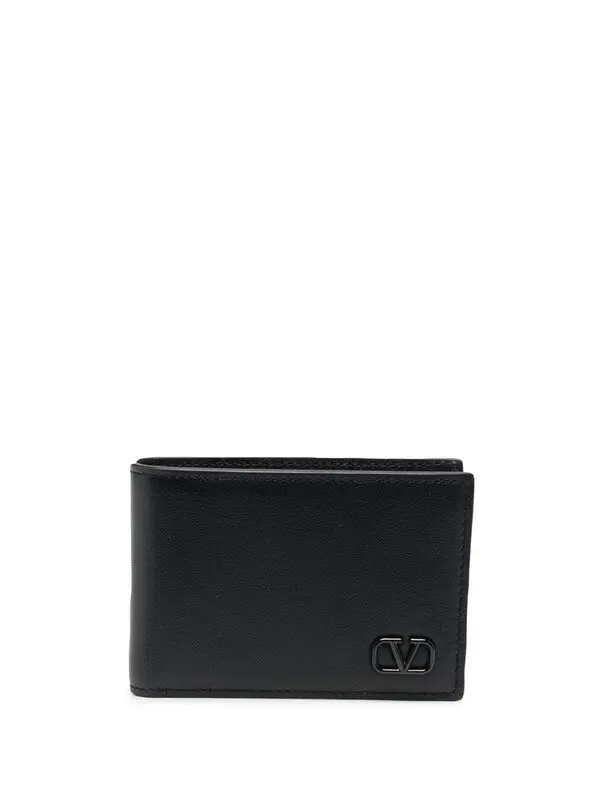 Valentino Garavani Logo-lettering Leather Wallet - Black