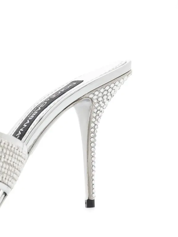 Dolce & Gabbana Crystal-embellished Heeled Sandals - Silver