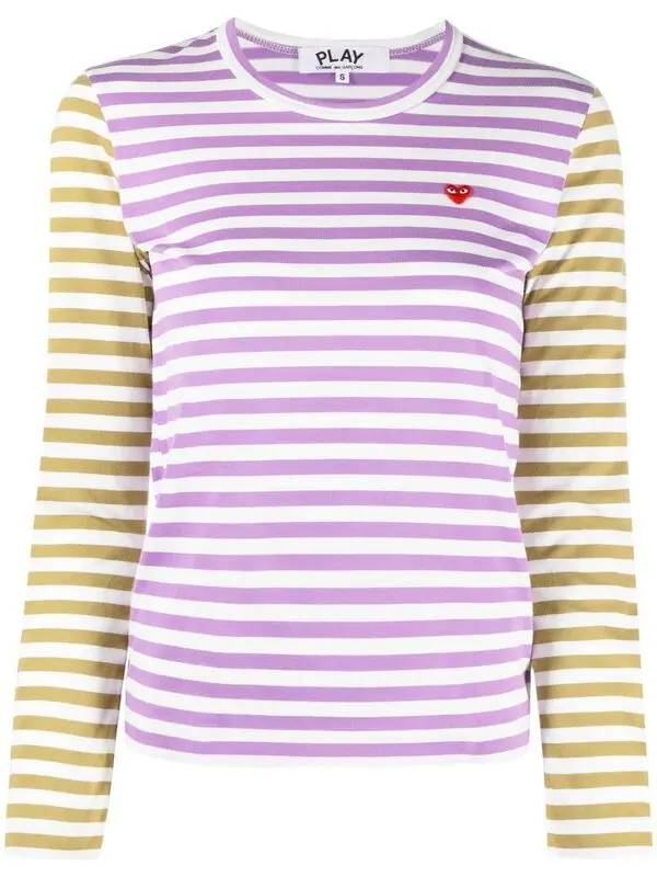 Play Comme Des Garcon Heart Patch T-shirt - Purple